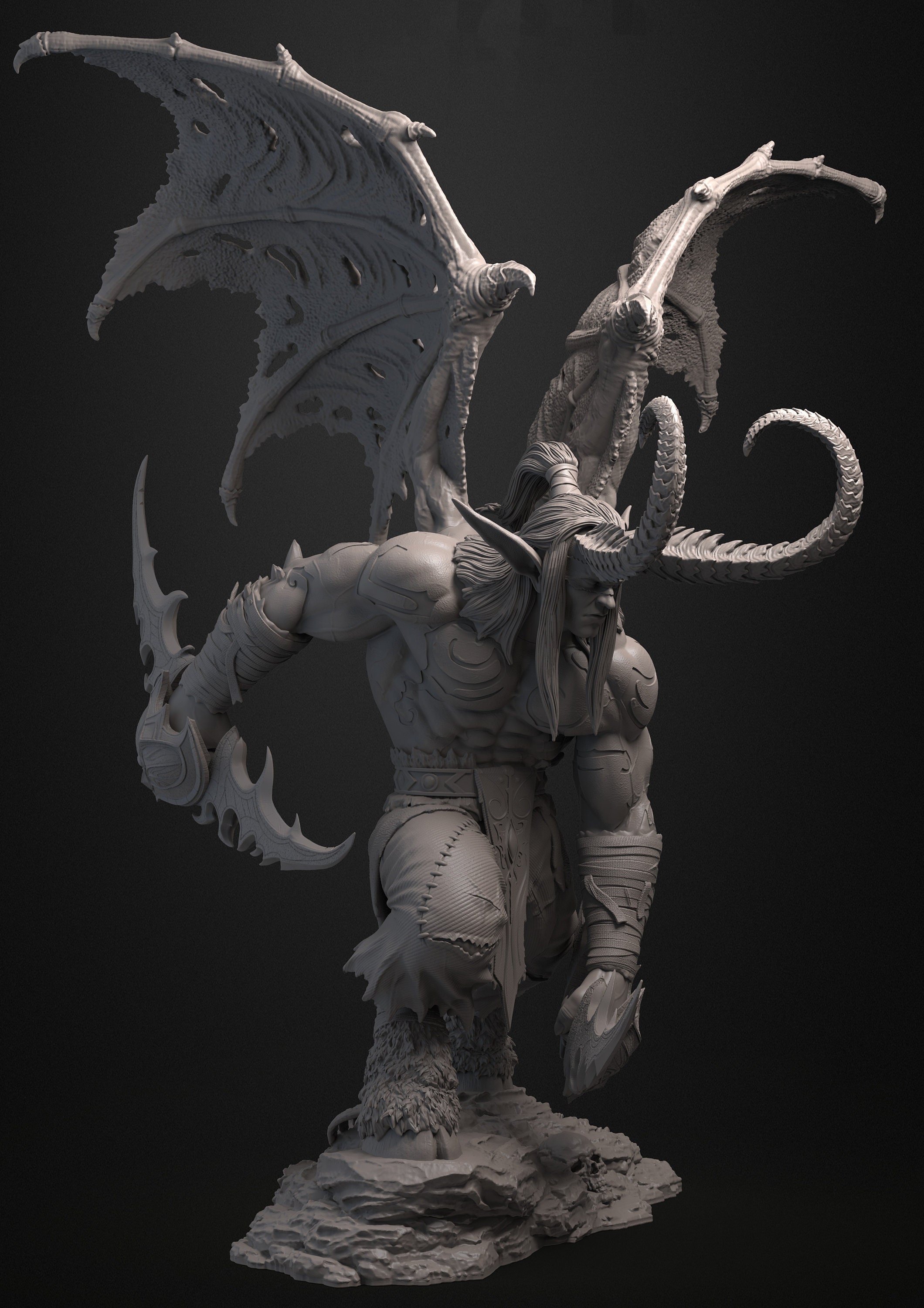 Illidan Stormrage Figure. 3D Printed Resin *12k Model. Gift for Gamer ...