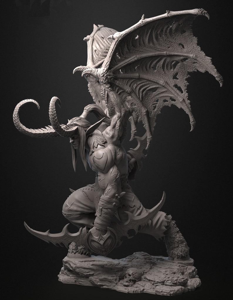 Illidan Stormrage Figure. 3D Printed Resin *12k Model. Gift for Gamer ...