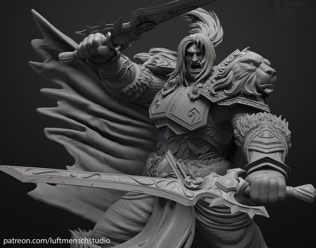 Varian Wrynn Warcraft Figure. 3D Printed *12k Model. Gift for Gamer ...
