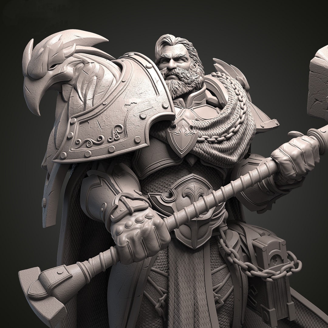 Uther Lightbringer Warcraft Figure. 3D Printed Resin 12k Model. Gift ...