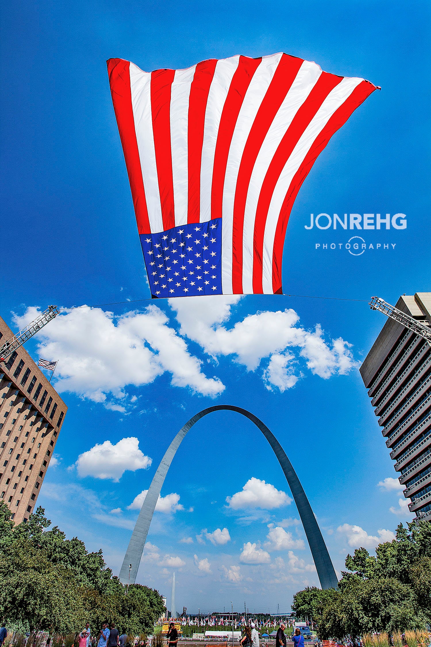 American Flag and St Louis Gateway Arch: color photography | Etsy