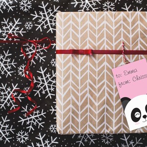 Printable Christmas Gift Tags, Panda Christmas Gift Tags, Cute Gift ...