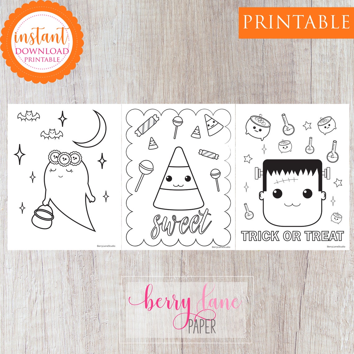 Halloween Coloring Pages, Kids Coloring, Instant Download, Printable ...