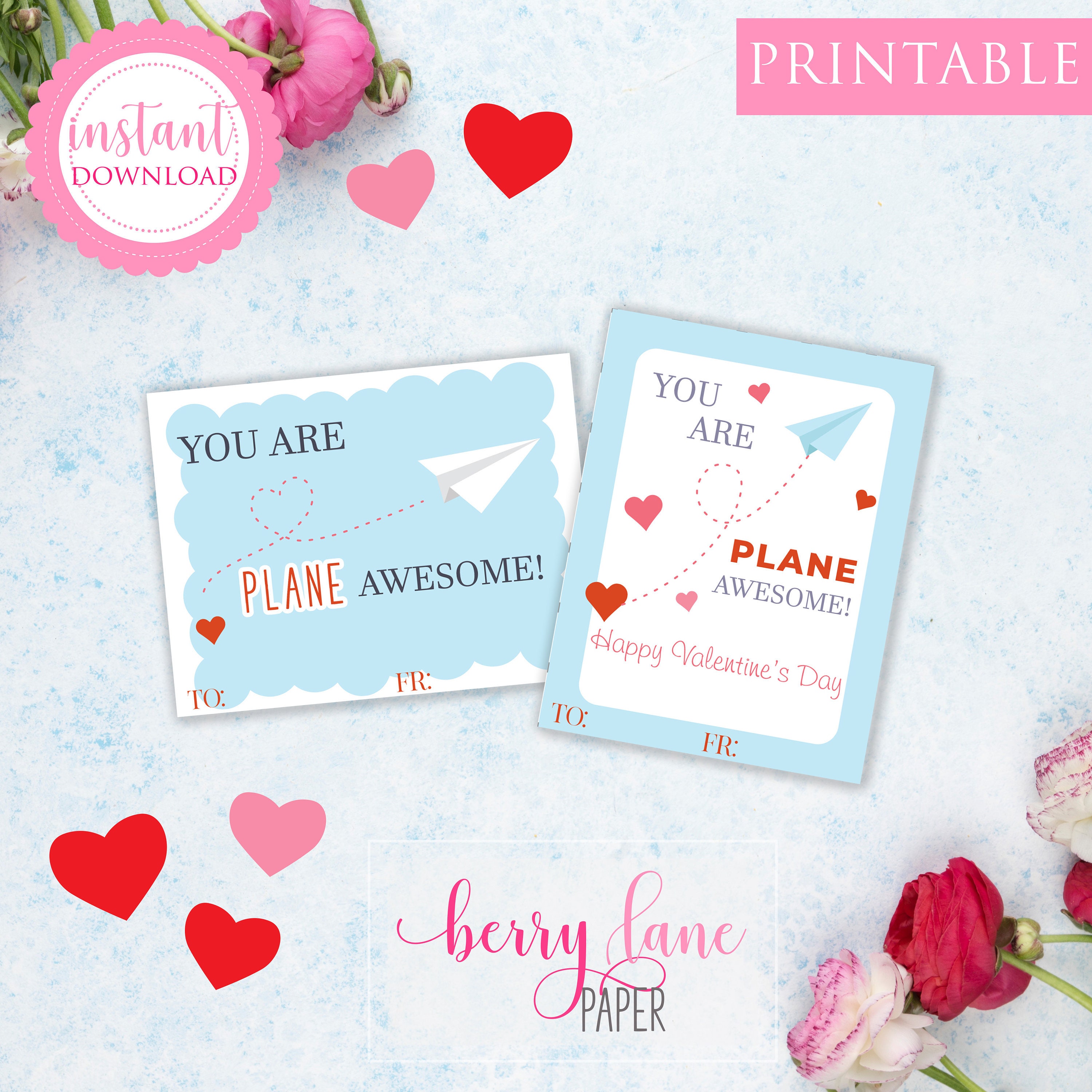 Printable Valentine's Day Card, Classroom Valentines, DIY Valentines ...