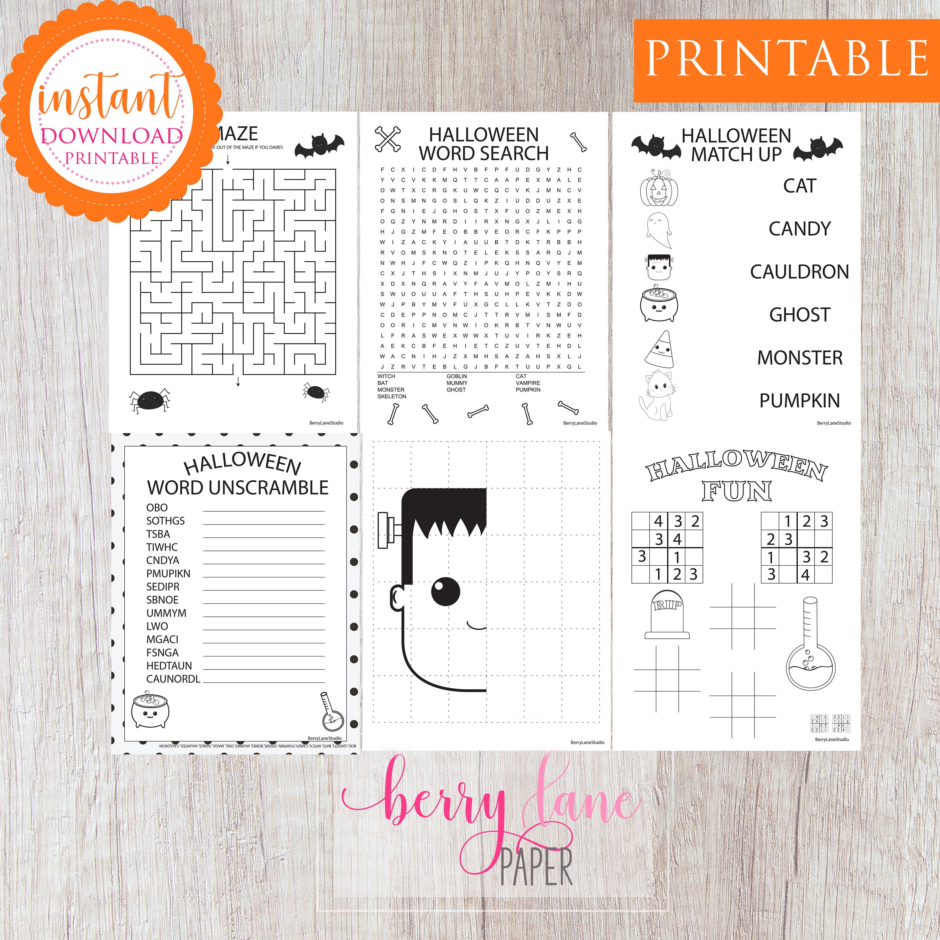 Halloween Coloring Pages, Kids Coloring, Instant Download, Printable ...
