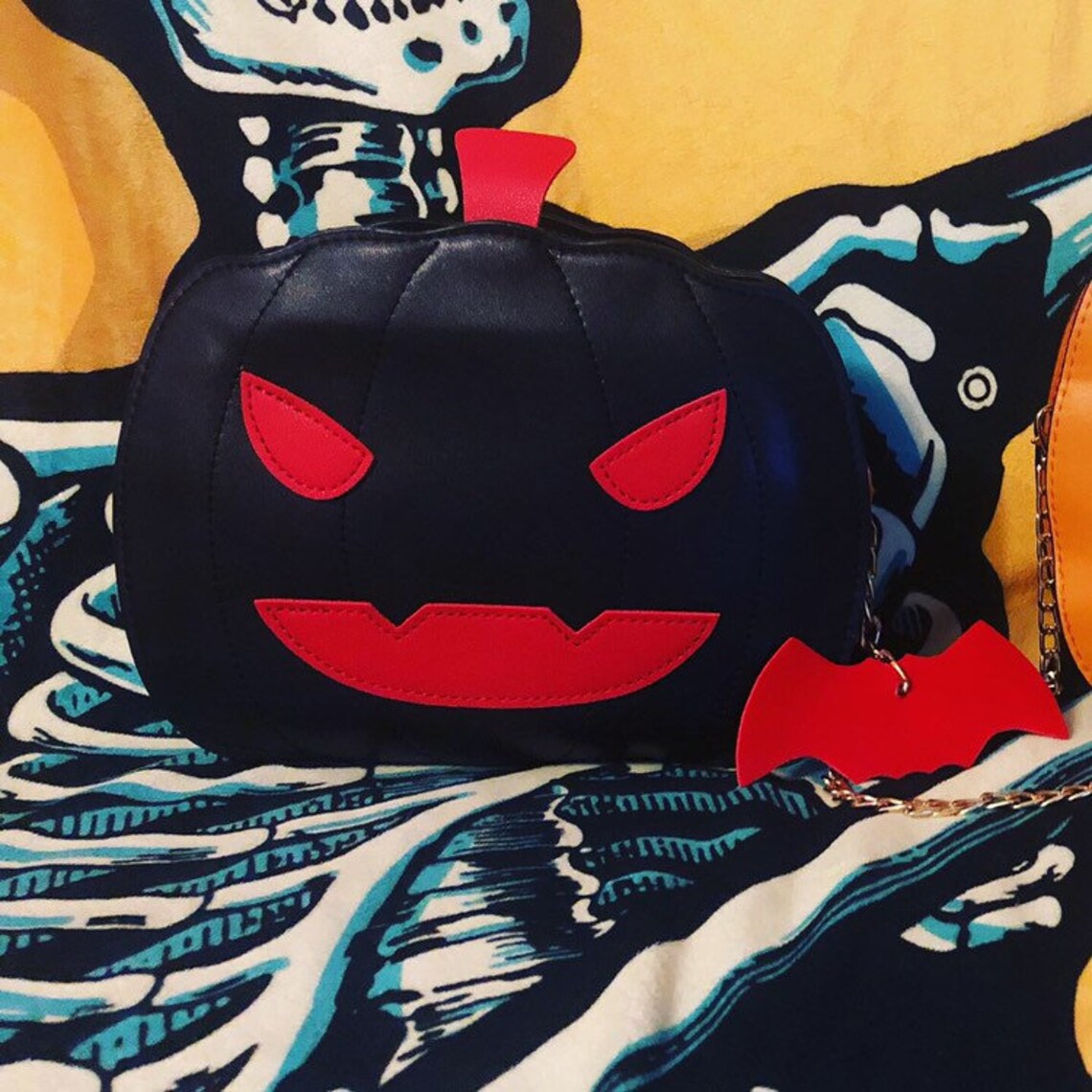 BLACK Pumpkin Halloween PU Leather Shoulder Bag Handbag Purse - Etsy