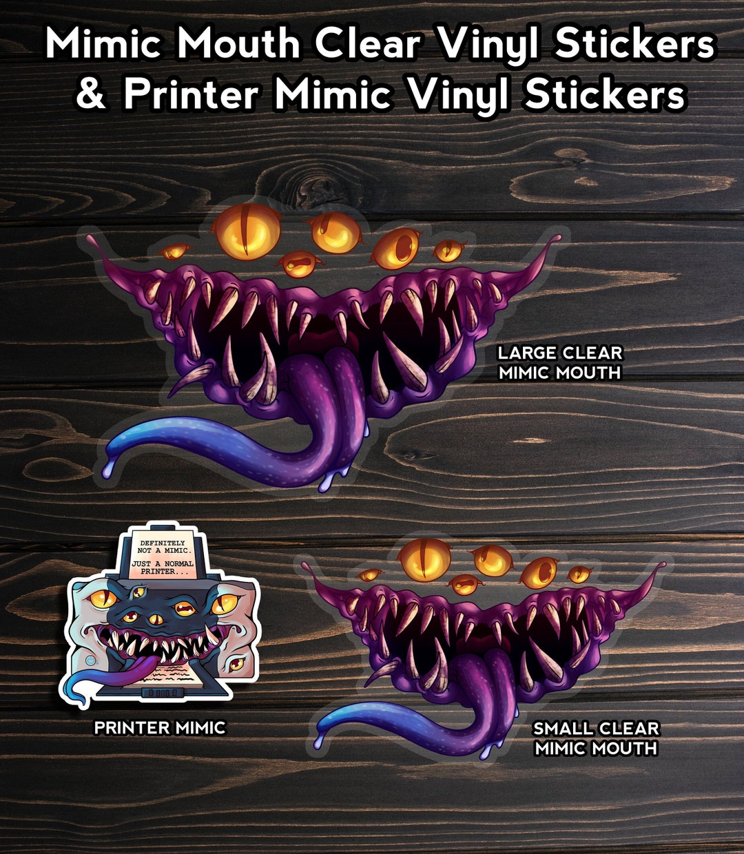 Mimic Stickers | Clear Mimic Mouth Vinyl Stickers | Printer Mimic Vinyl ...