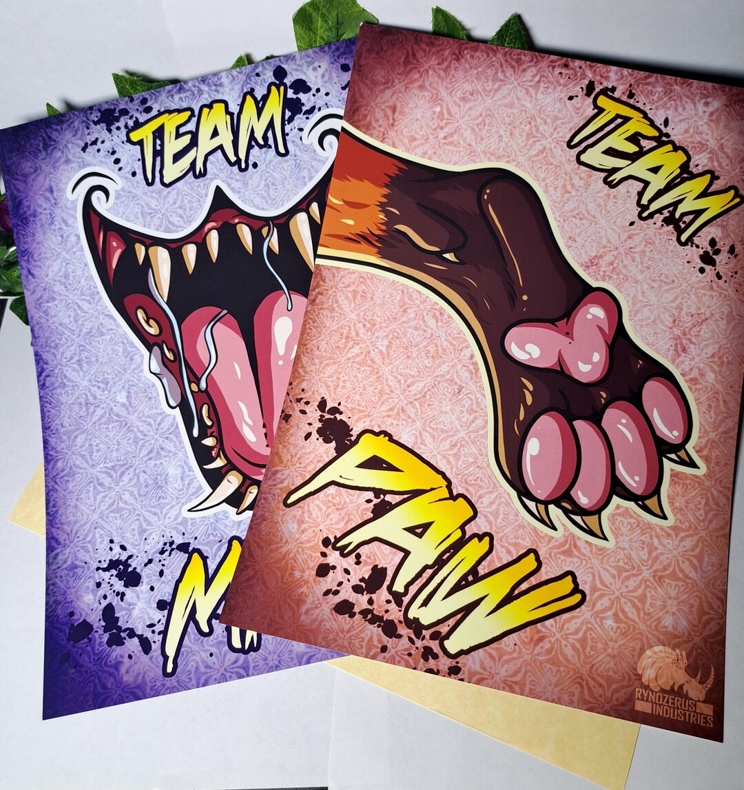 TEAM MAW & PAW A4 Print - Old Style (discontinued) - Furry Meme - Etsy