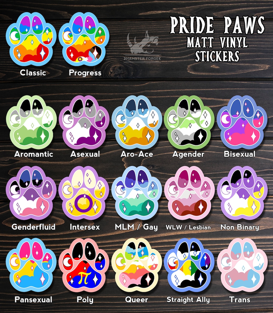 LGBTQ+ Pride Paw Matt Vinyl Stickers UPDATED DESIGNS - Etsy