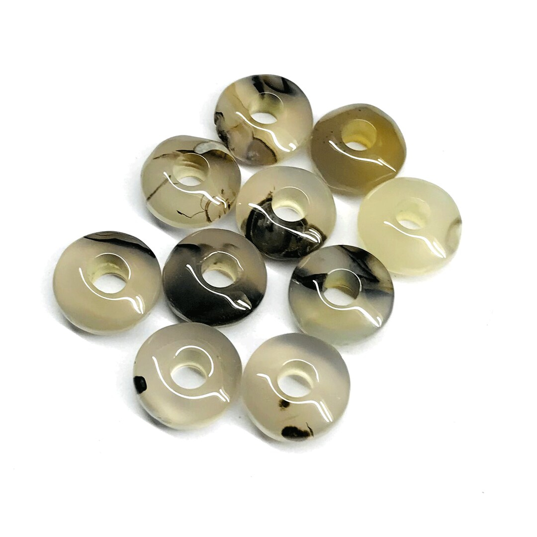 10 Pieces 100% Natural Bat Cave Jasper Gemstone 14x7mm Smooth Big Hole ...