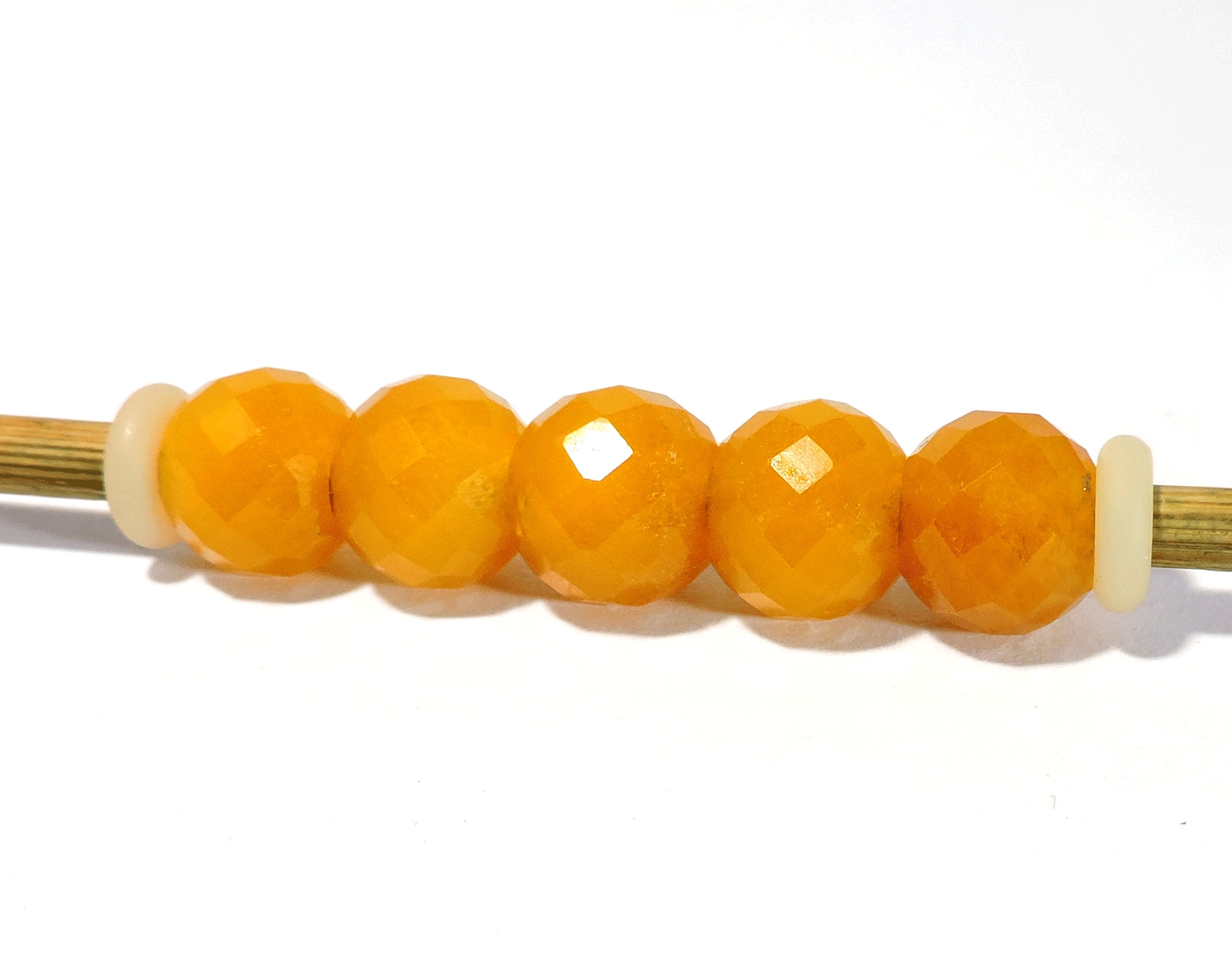 5 Pieces Natural Orange Quartz Gemstone 12mm Faceted Round Big | Etsy