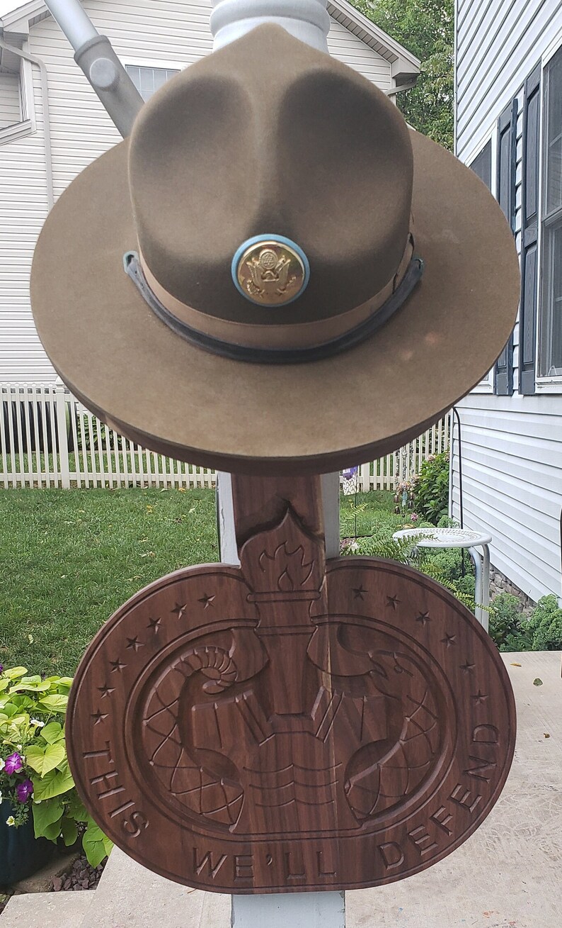 Army Drill Sergeant Hat Rack With Badge - Etsy