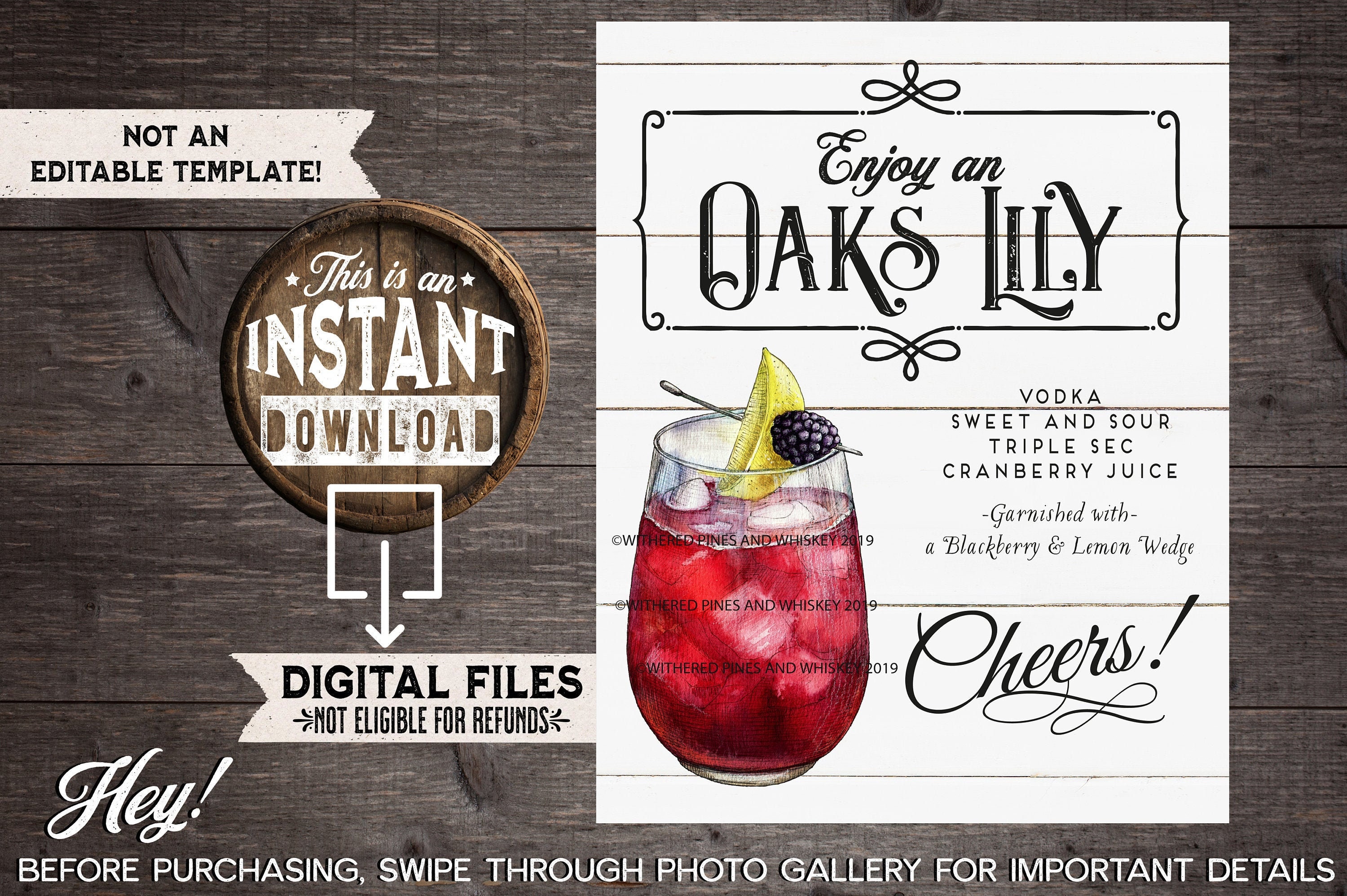 Kentucky Derby Oaks Lily Drink Sign, Derby Cocktail, Derby Party Decor ...