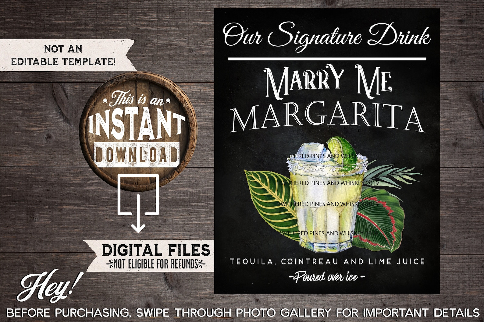 Margarita Signature Drink Sign, Wedding Cocktail, Marry Me Margarita ...