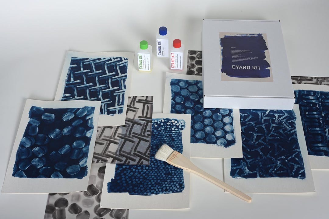 Cyanotypie Set, Cyanotypie Set, Cyanokit, Berliner Blau, Sonnendruck ...