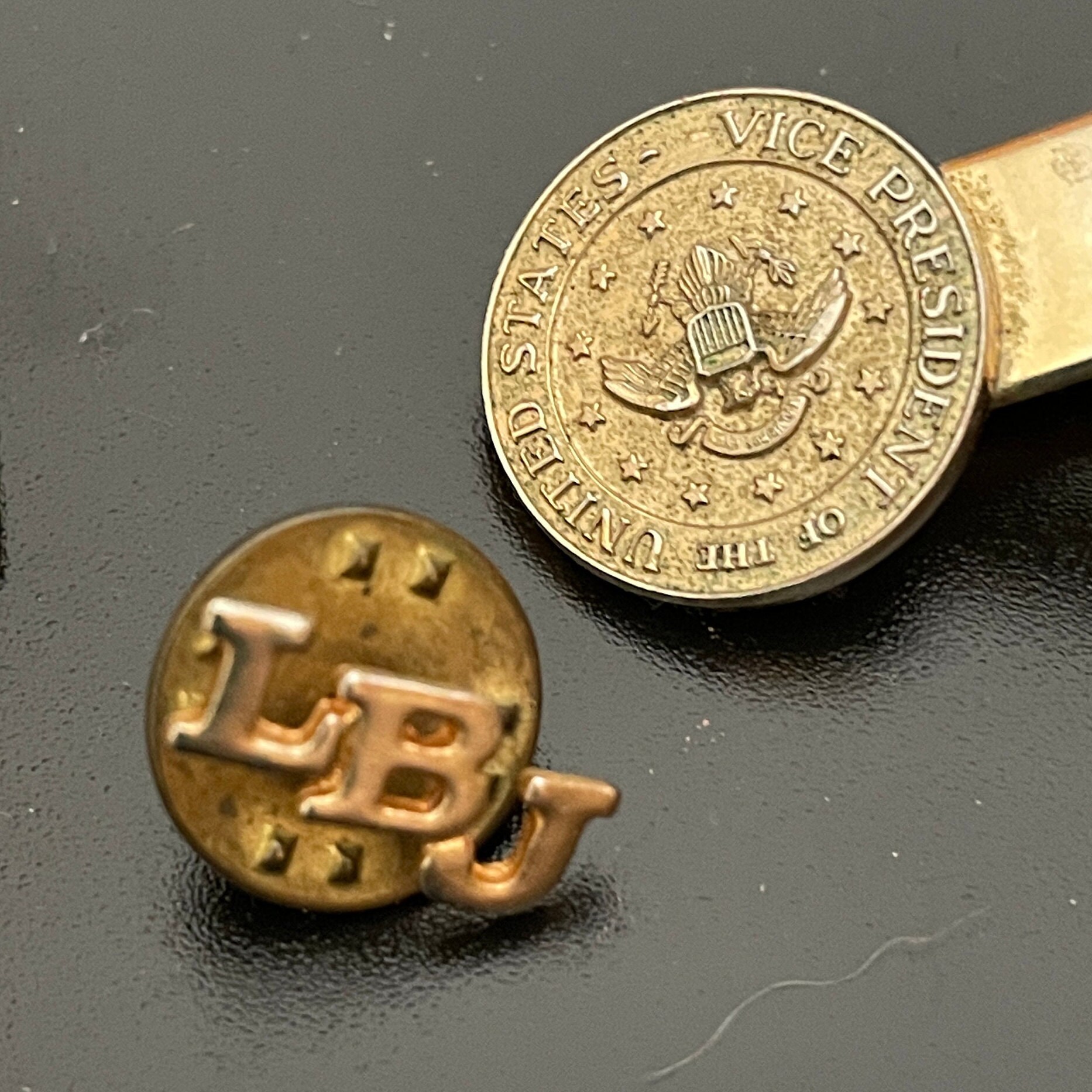 1960s Lyndon Johnson Vice and President Tie Bars and LBJ Pin 3 Pieces ...