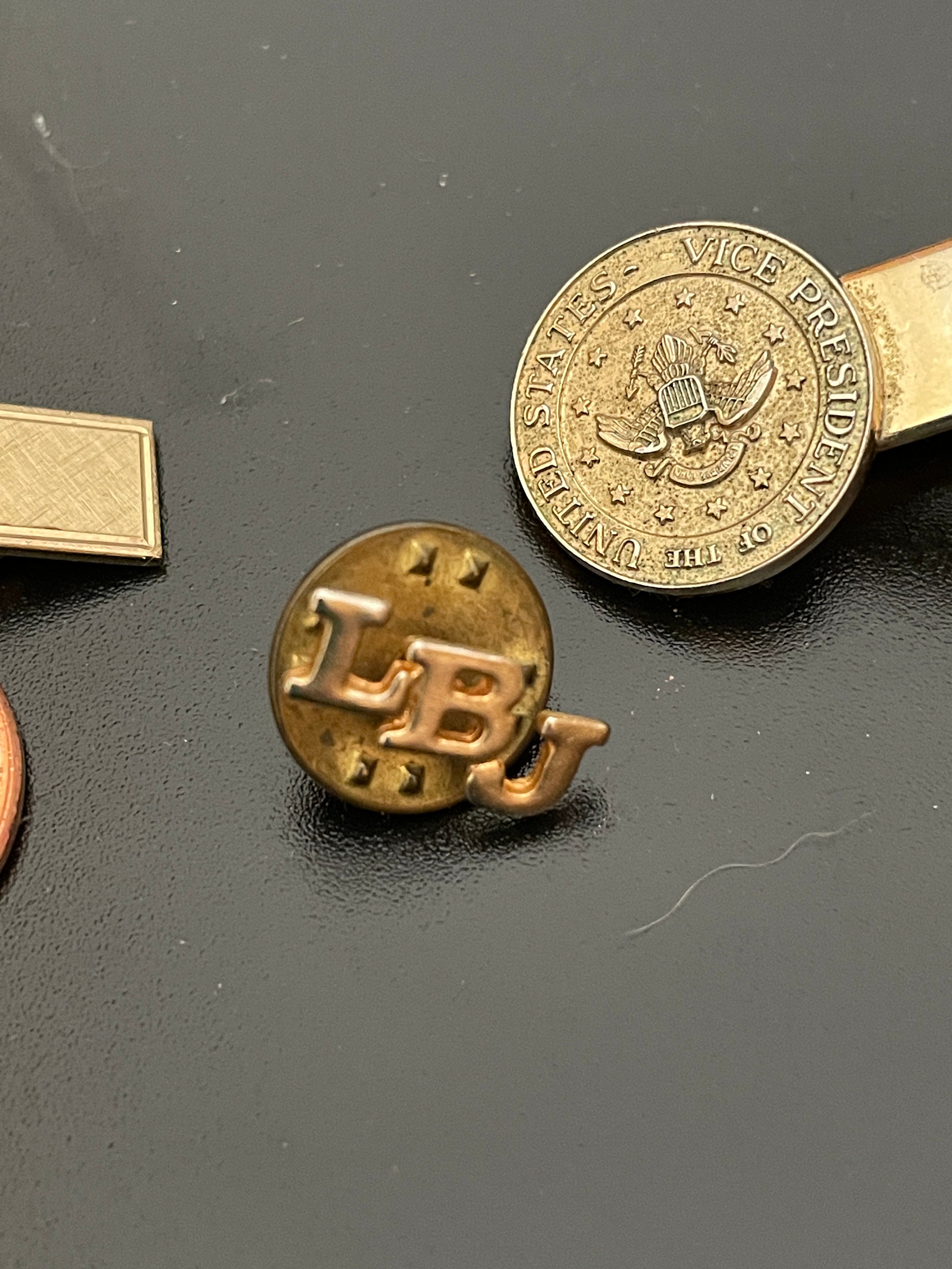 1960s Lyndon Johnson Vice and President Tie Bars and LBJ Pin 3 Pieces ...