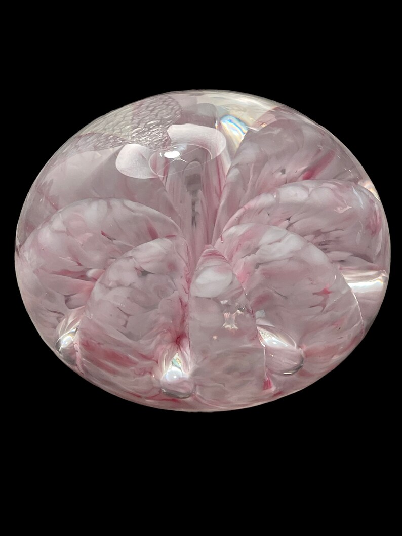 Vintage 1990 Gibson Art Glass Floral Paperweight - Etsy