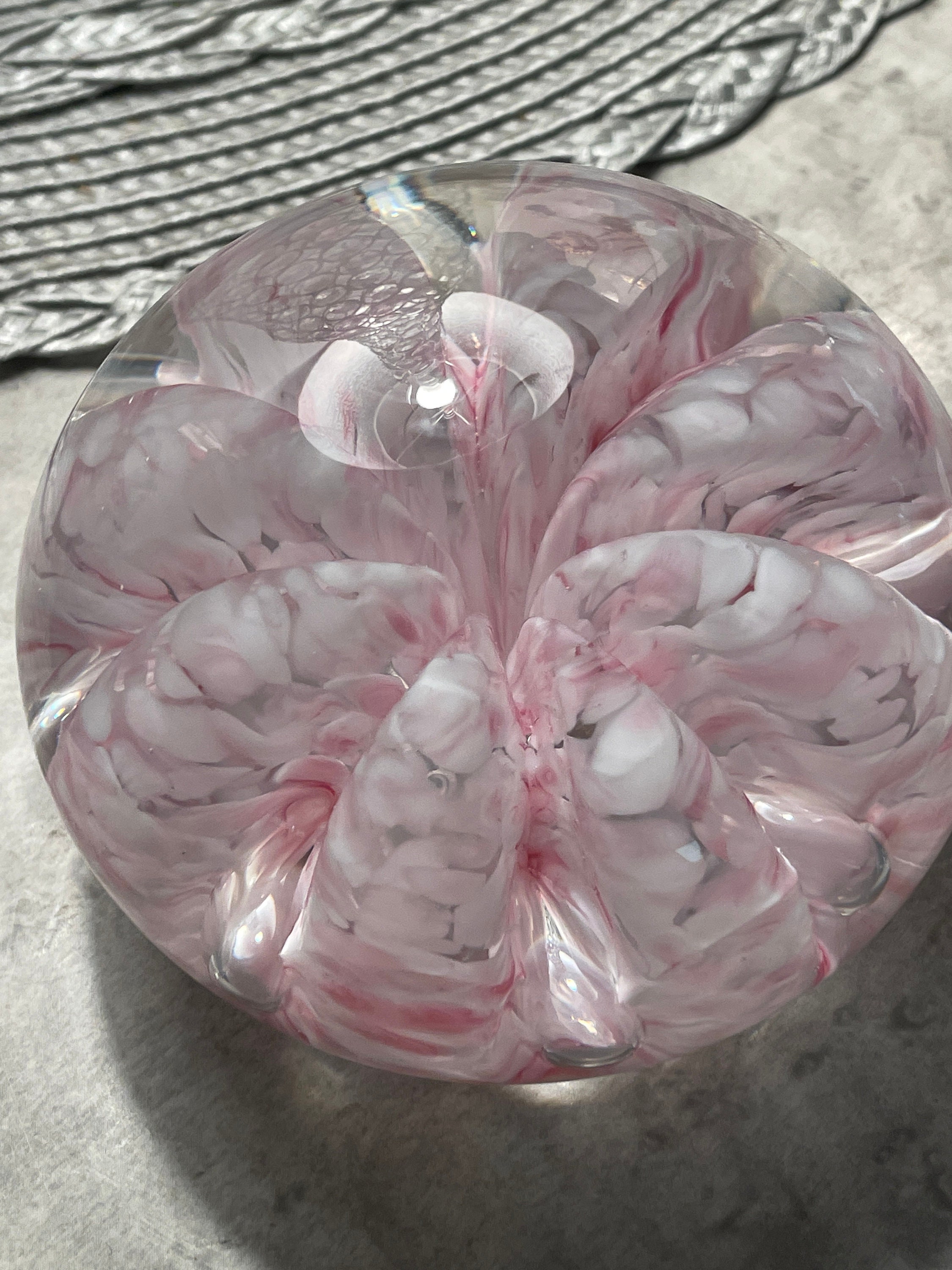 Vintage 1990 Gibson Art Glass Floral Paperweight - Etsy