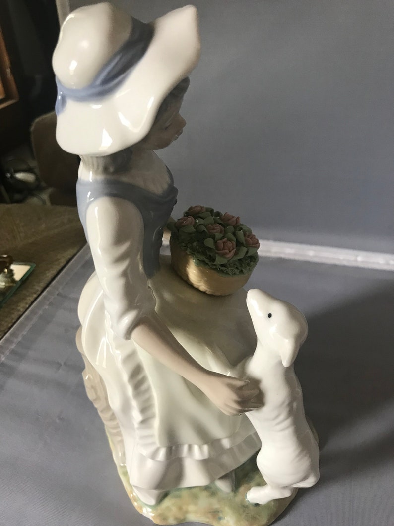 Vintage Spanish Tengra Porcelain Figurine Girl With Lamb - Etsy