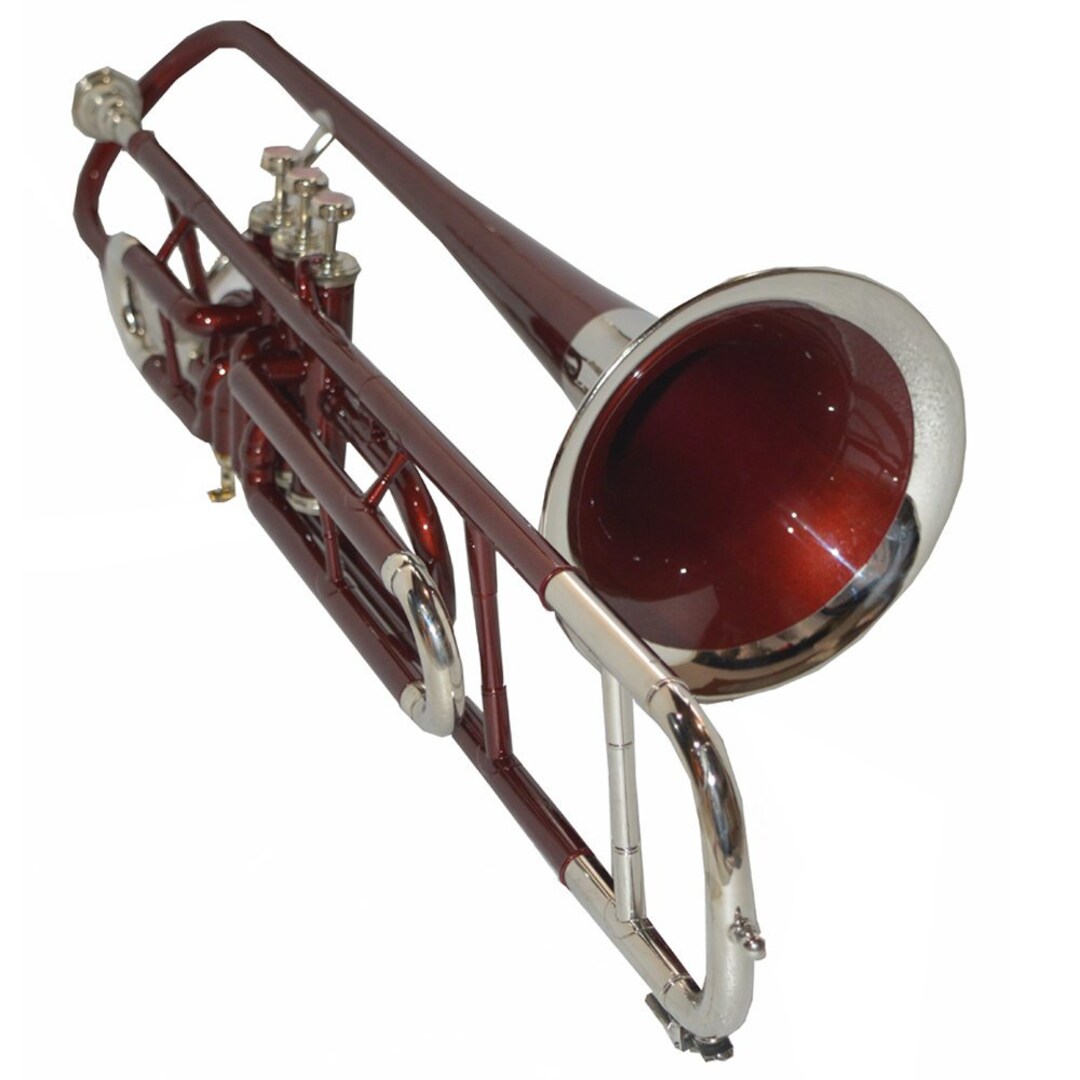Valve Trombone Bb Pitch Colored Finish Brass Made W/casemp RED NICKEL ...