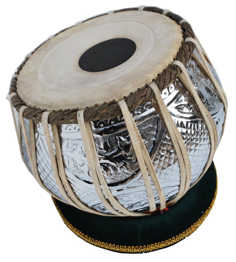 SAI Musicals Tabla Set 2.5kg Designer Chromed Copper Bayan - Etsy