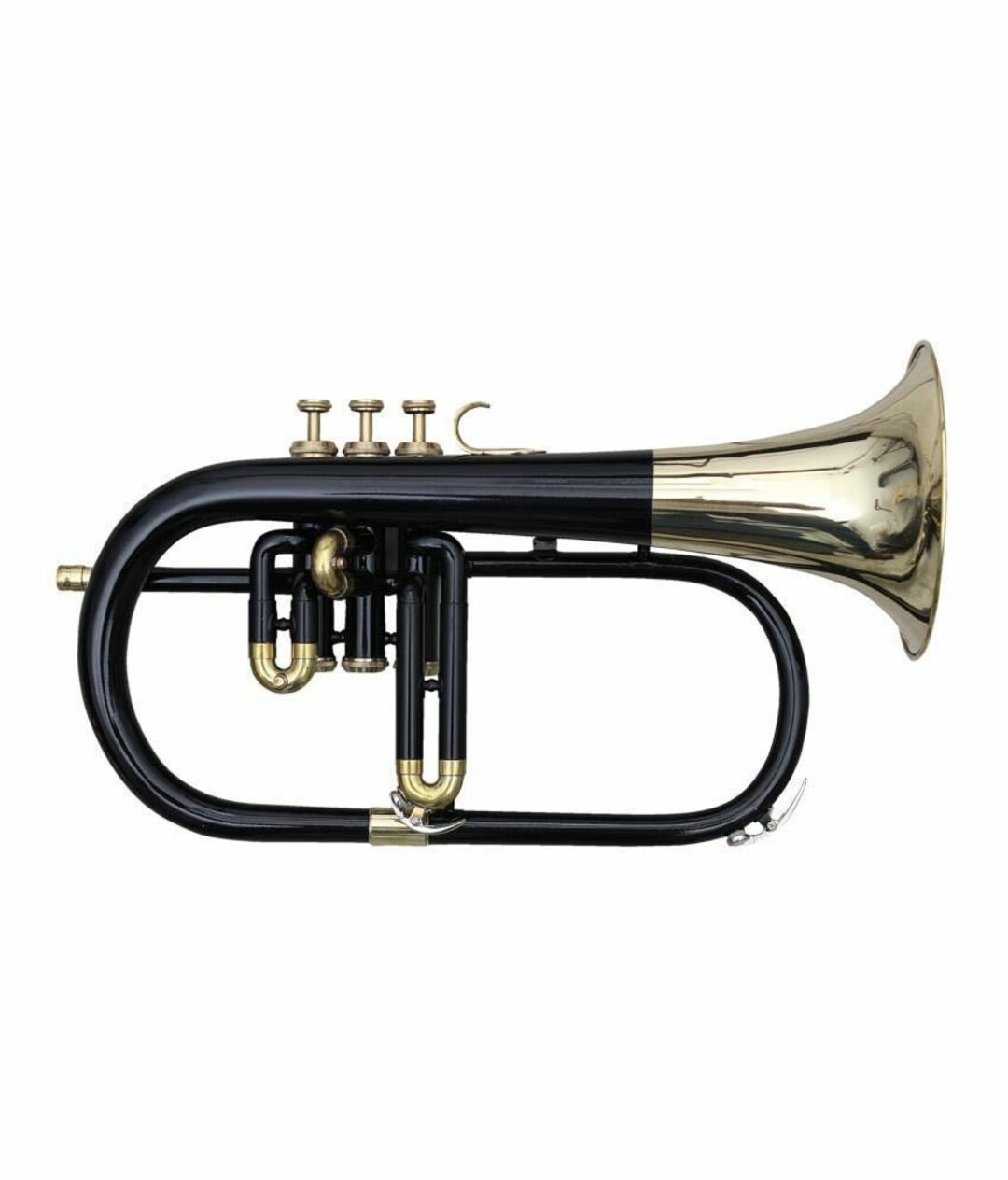 Sai Musicals Flugel Horn Black Brass COLOR 3 VALVE Bb FULLY Brass ...