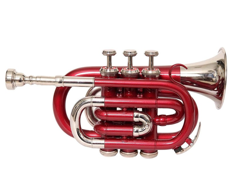 Bb PITCH POCKET Trumpet With Hard Case and MP, Red Colored - Etsy