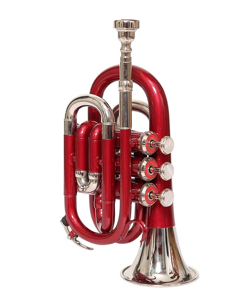 Bb PITCH POCKET Trumpet With Hard Case and MP, Red Colored - Etsy