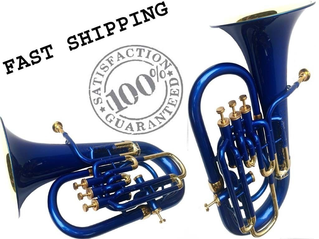 Queen Brass Euphonium Colored Bb Flat 4 Valve Mpiece And Bag Etsy