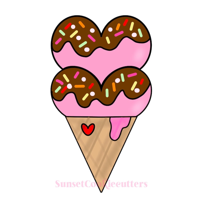Heart Ice Cream Cone Cookie Cutter - Etsy