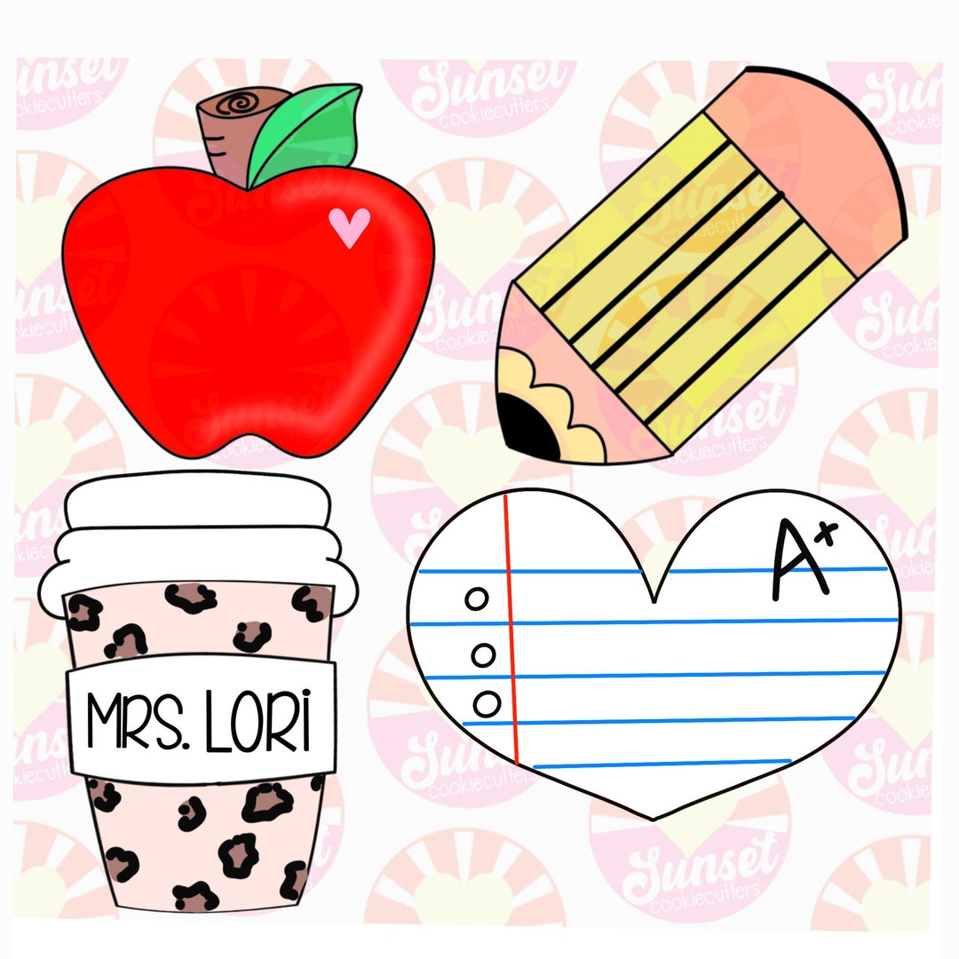 Teacher Appreciation Set of 4 Cookie Cutters - Etsy