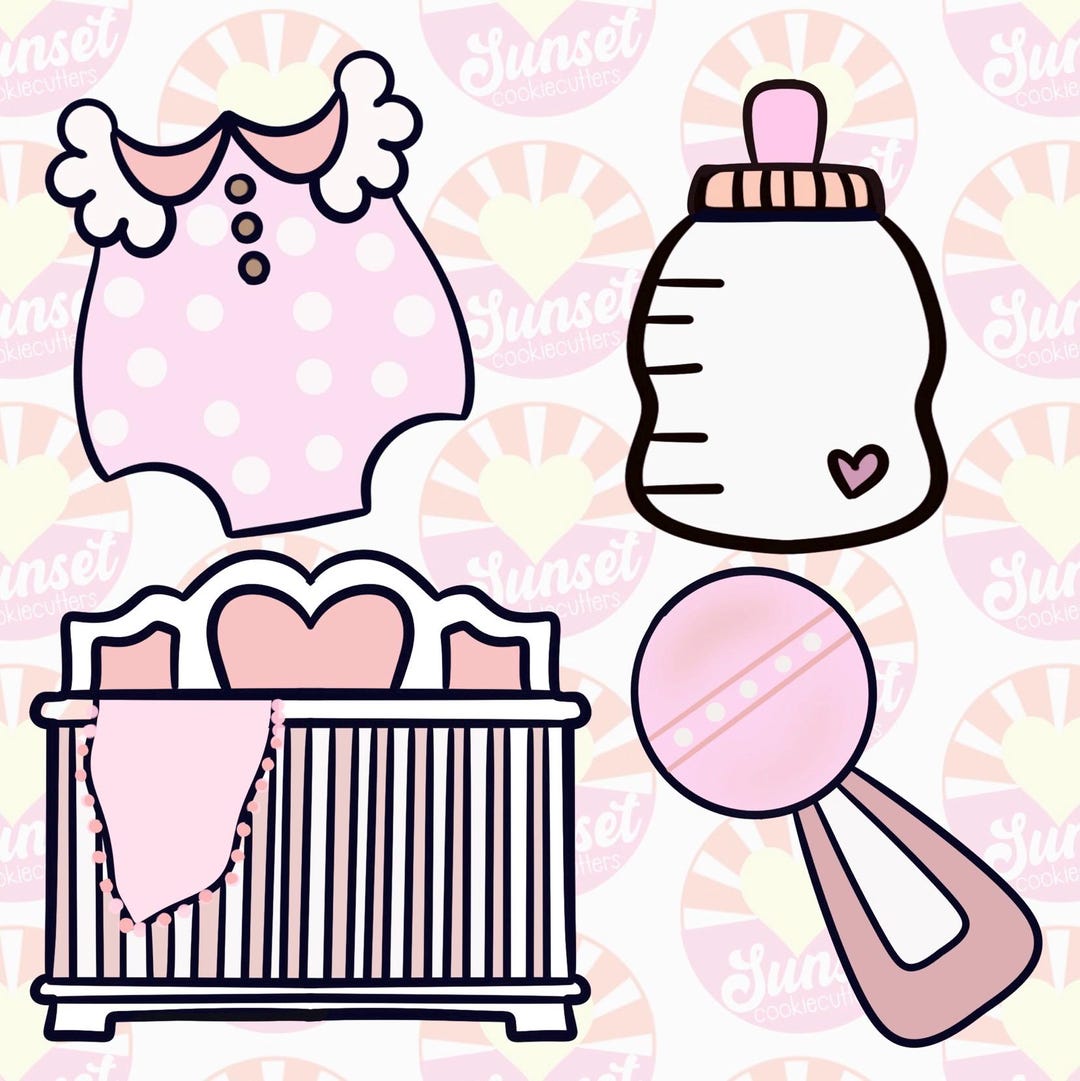 Baby Girl Babyshower Cookie Cutters Set of 4 - Etsy