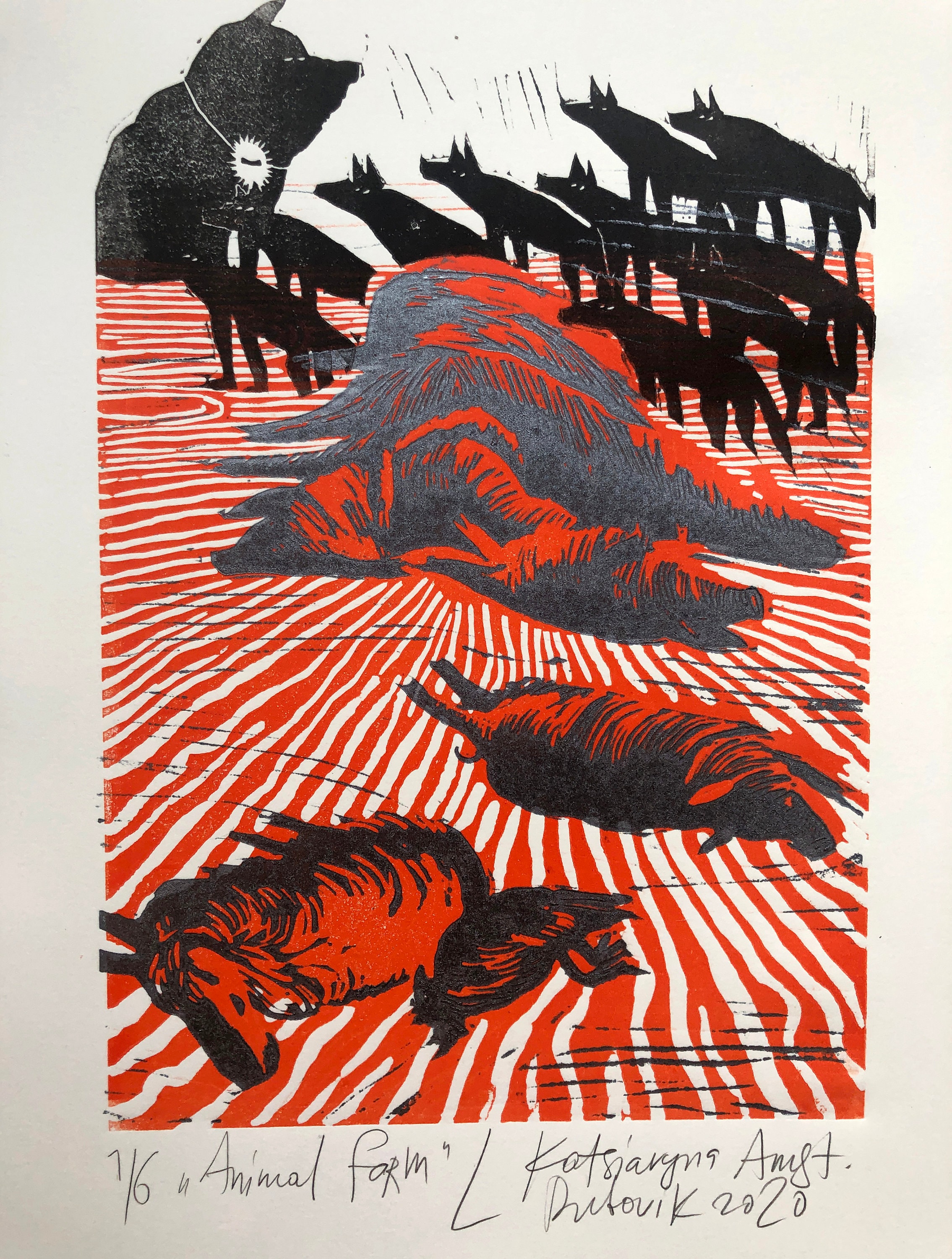Original Linocut Illustration for animal Farm by George Orwell - Etsy