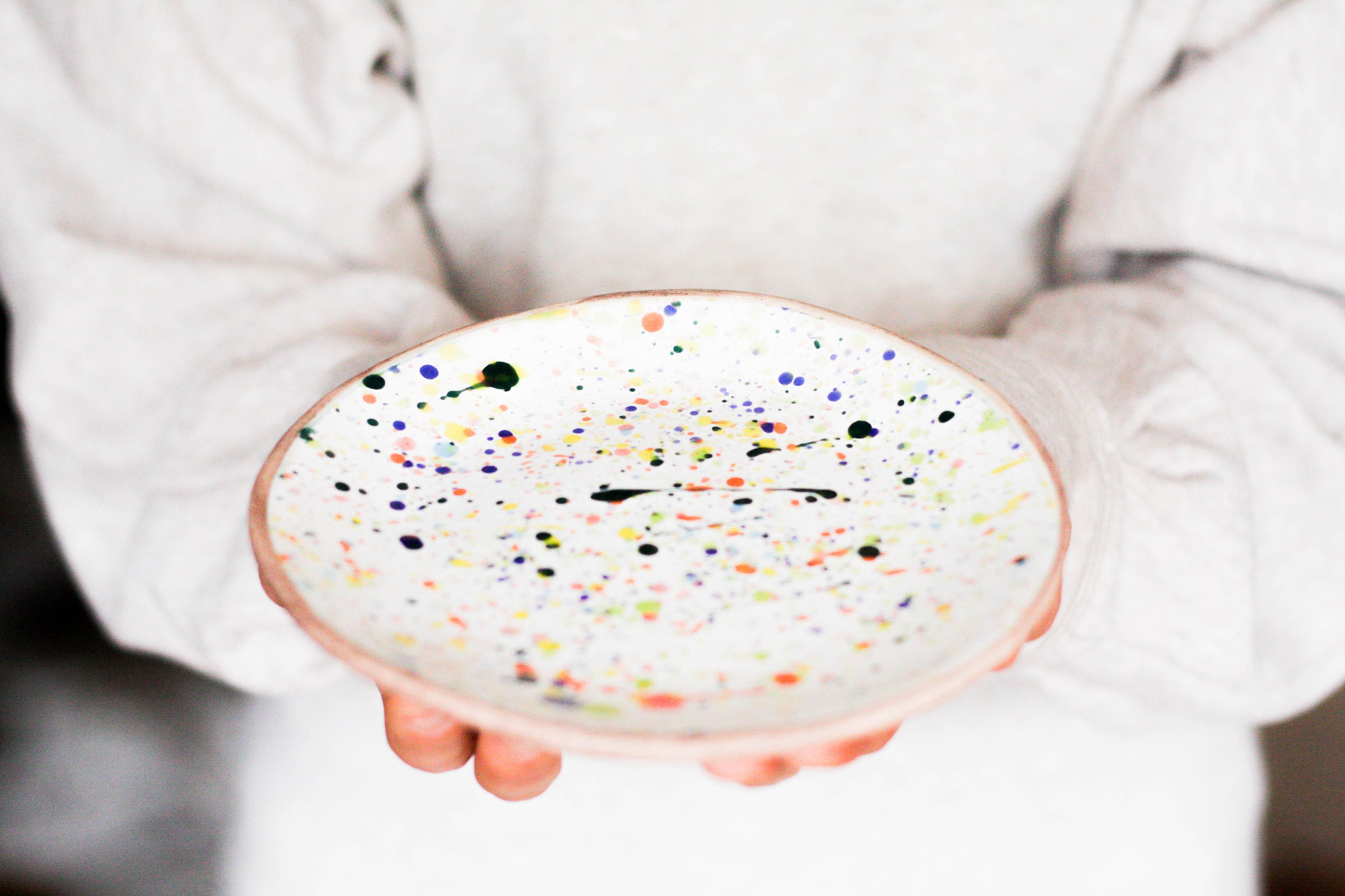 Dotted Color Plate Small Plate Pottery Plates Ring Plate - Etsy