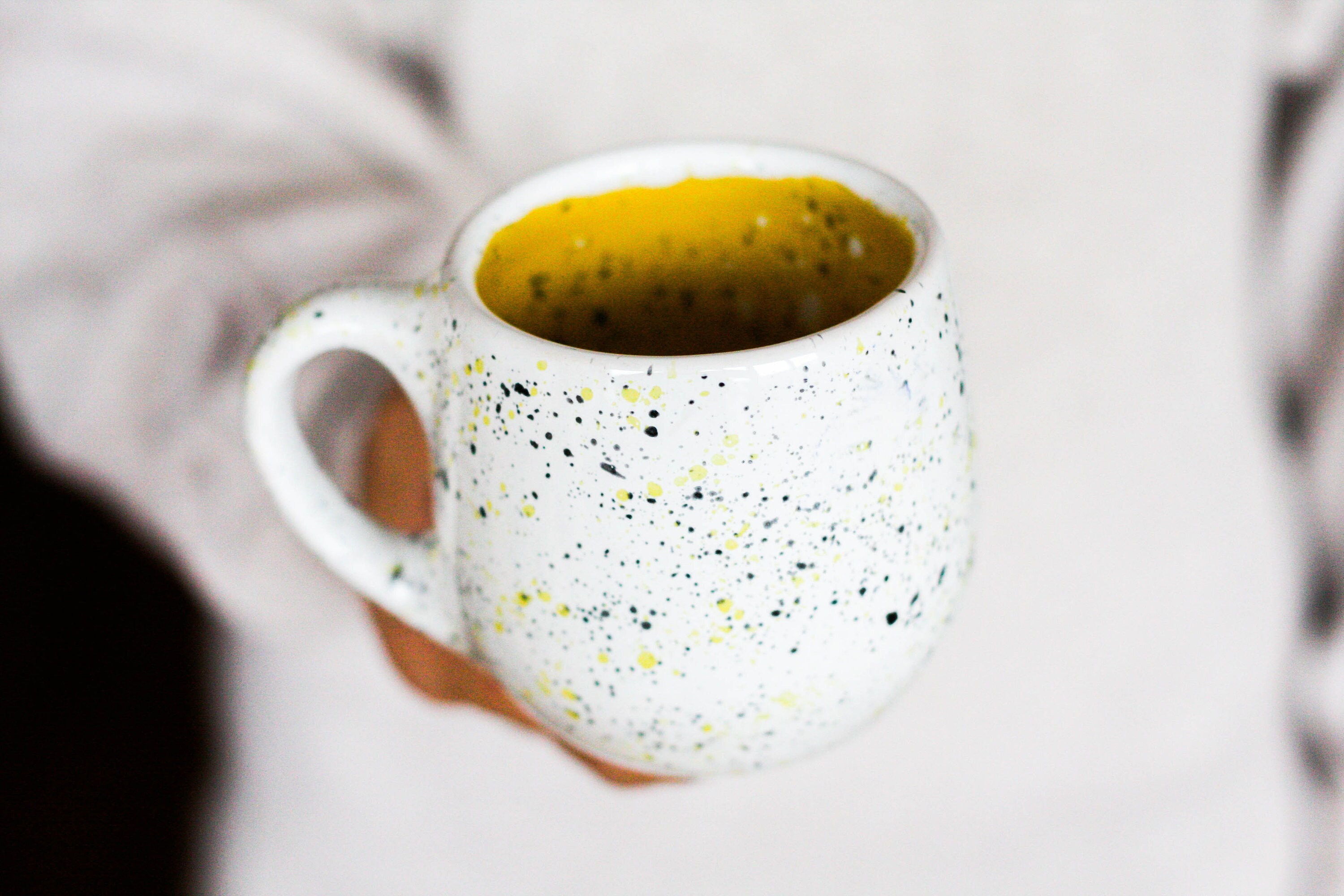 White mug Polka dot mug Dotted cup Rainbow mug Pottery mug | Etsy