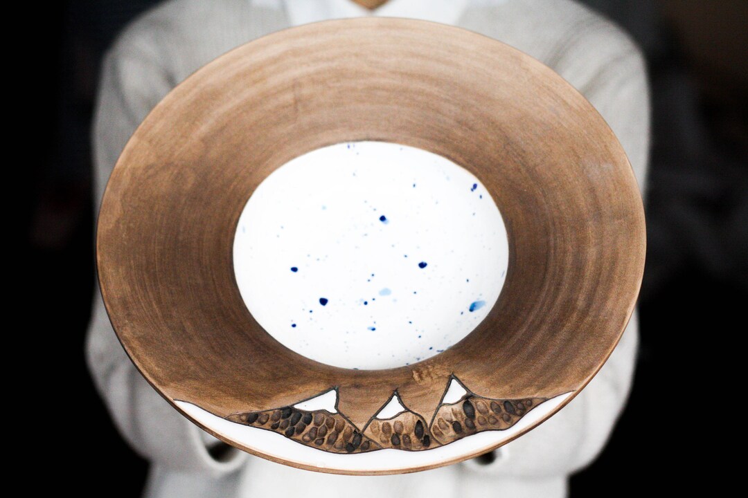 Snowy Mountains Bowl Pottery Bowl Ceramic Bowl Hiker Gift Nature ...