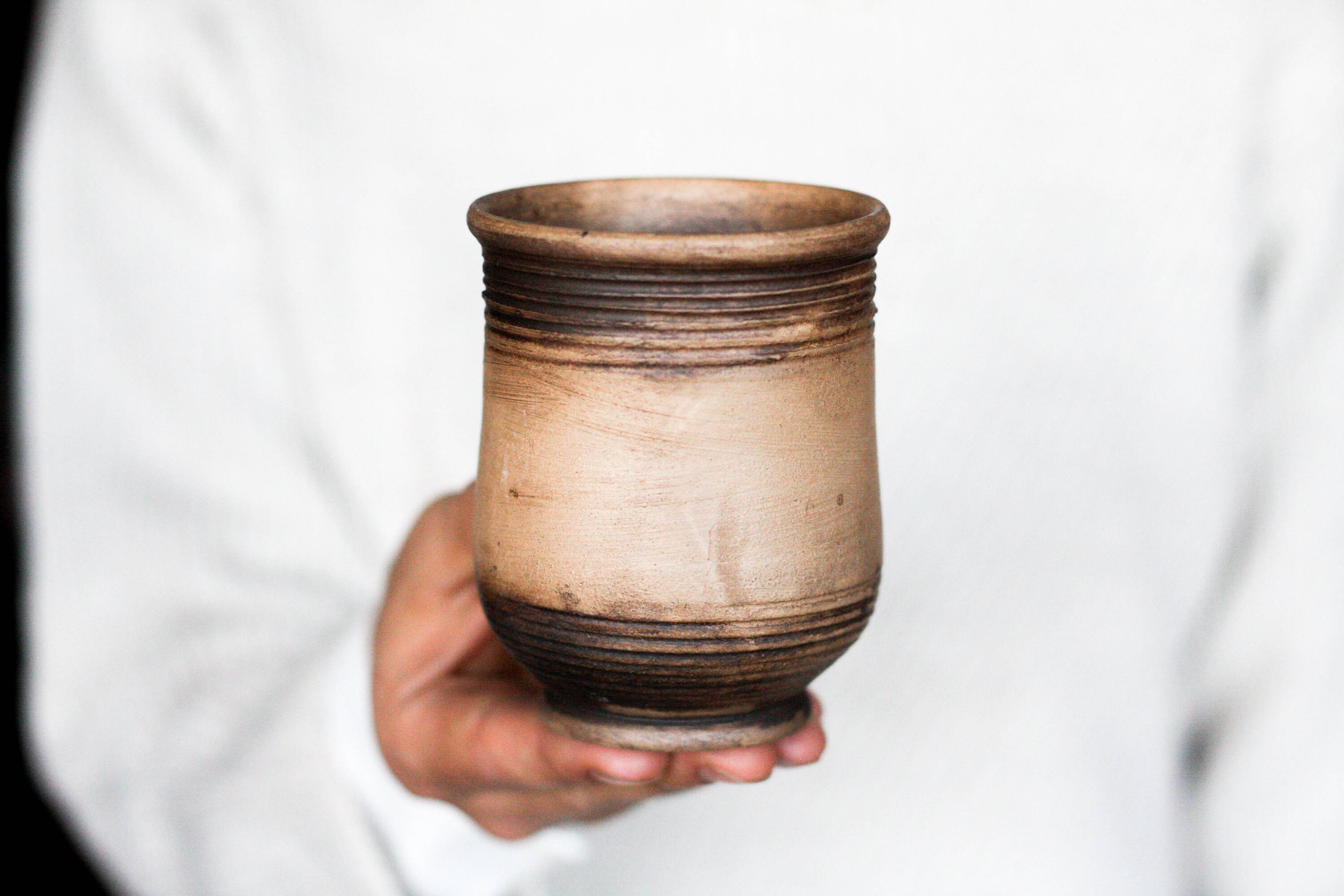 No handle mug Ethnic pottery Pottery mug Ceramic mug Coffee | Etsy