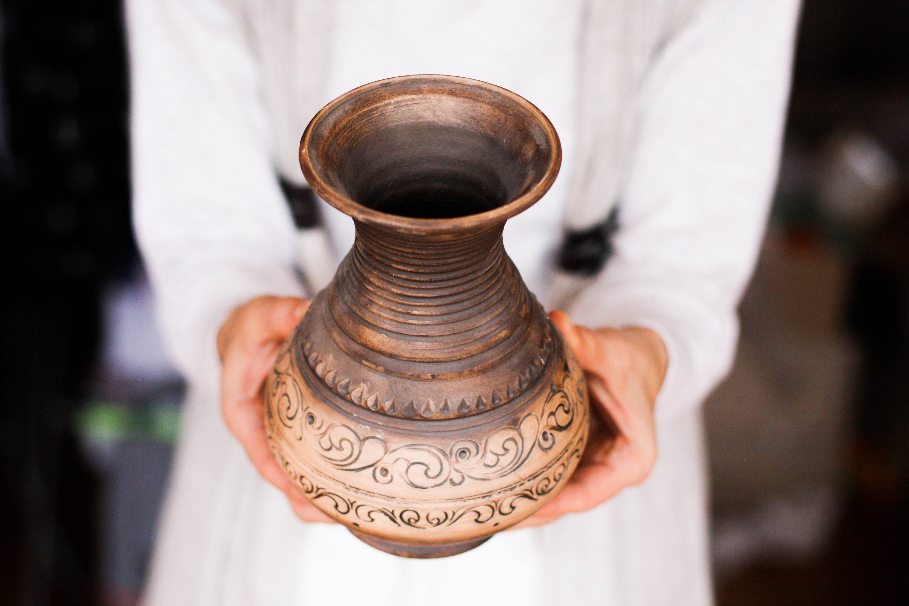 Rustic vase Ceramic vase Pottery vase Floral vase Table decor | Etsy