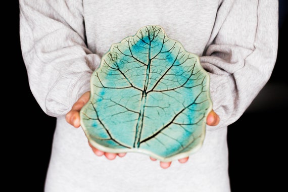 Large Plate Serving Plate Leaf Plate Nature Plate Botanical | Etsy