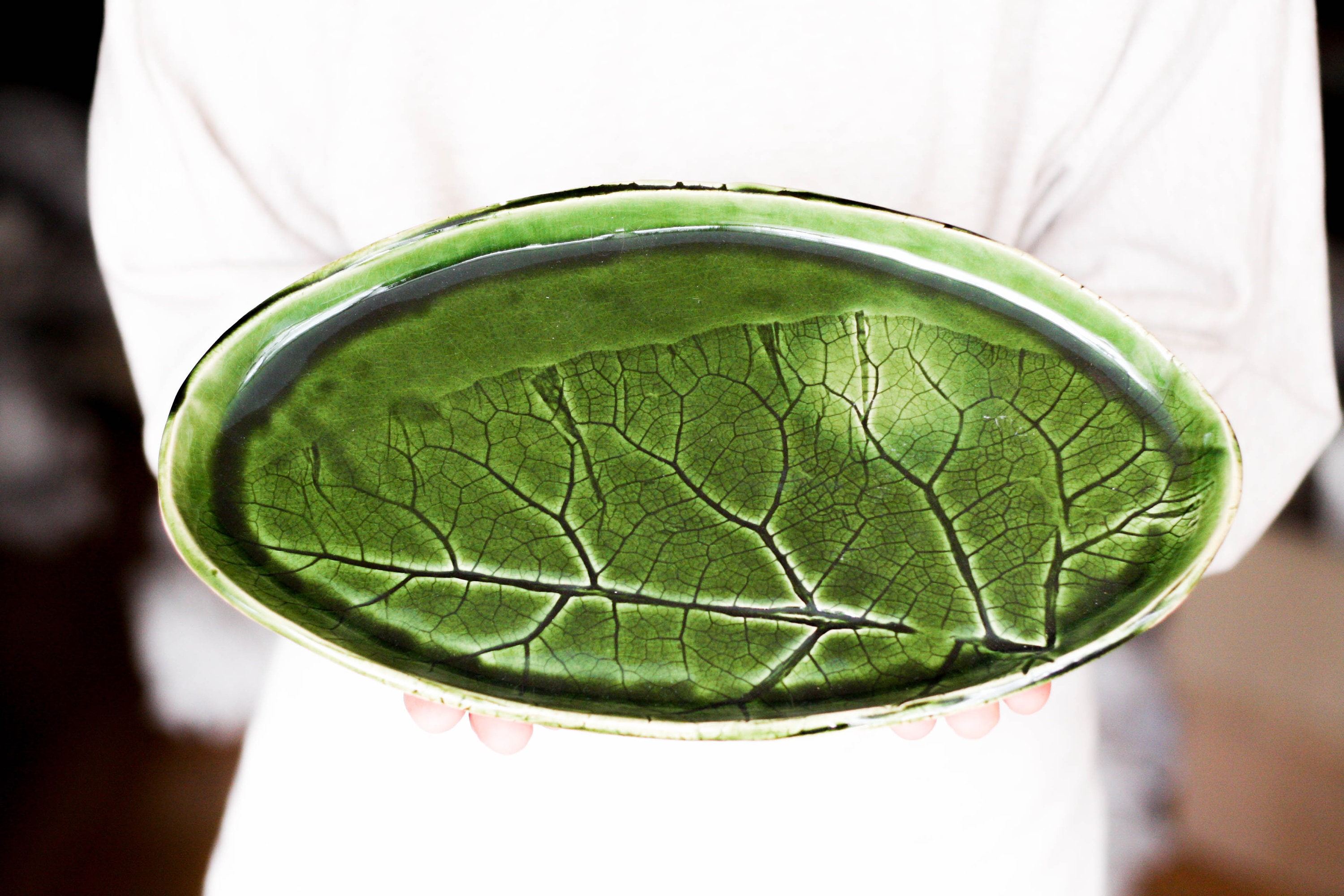 Leaf plate Nature plate Botanical Pottery Pottery plate | Etsy