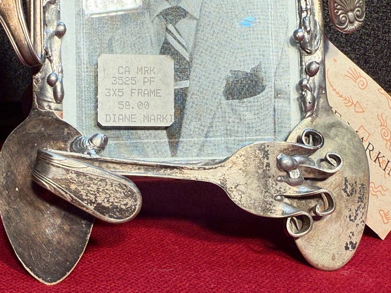Diane Markin Upcycled Silverware Picture Frame, 1993 Folk Art - Etsy
