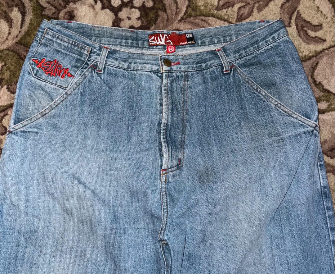 Baggy Blue Jeans Y2k 90s Swg Denim, Size XL - Etsy