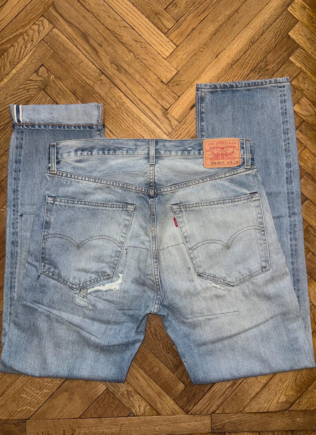 Rare Vintage Blue Levis 505 Big E, Zip Talon, Selvedge Denim, Selvedge ...
