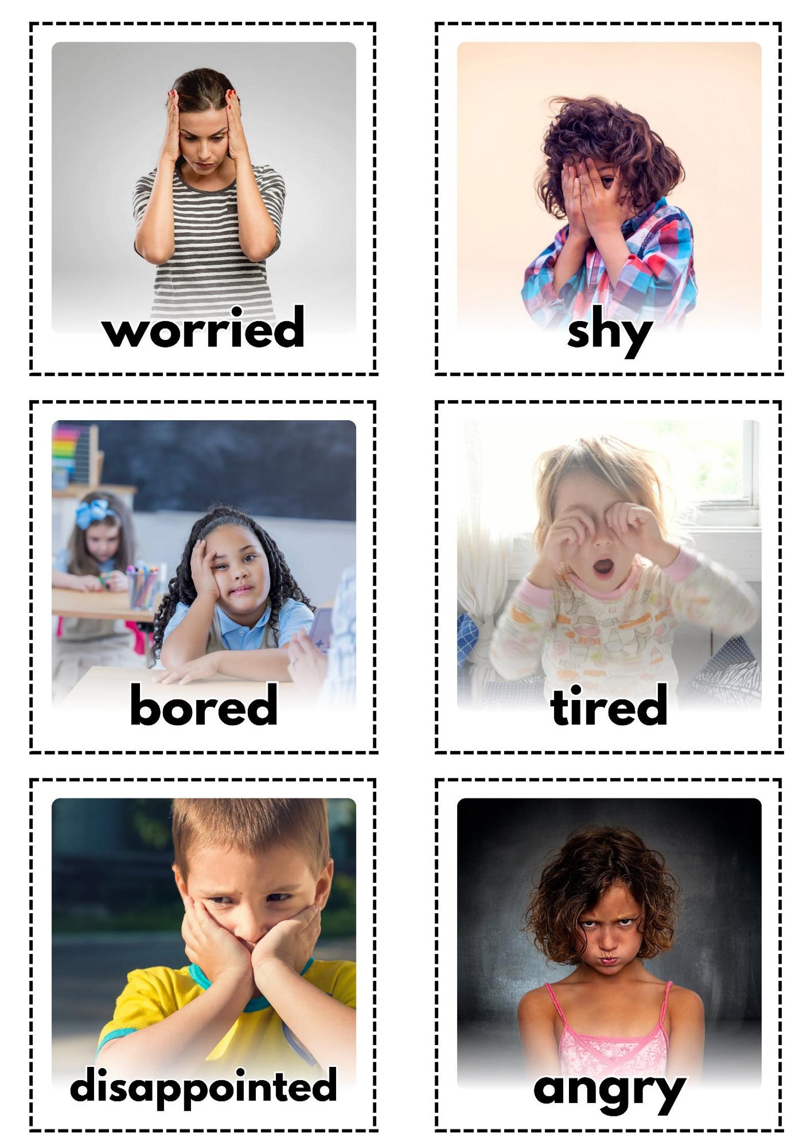 24 Montessori Emotion Flashcards for Toddlers |printable Feelings Cards ...