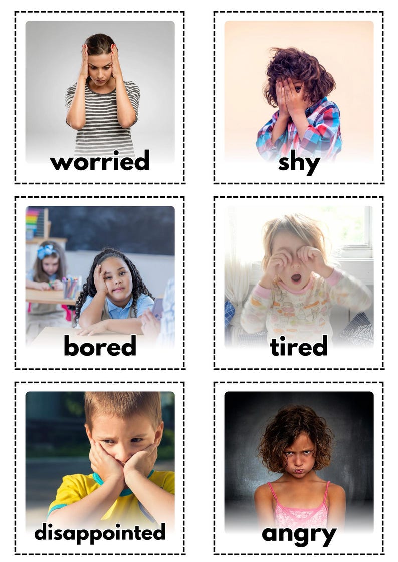 24 Montessori Emotion Flashcards for Toddlers |printable Feelings Cards ...
