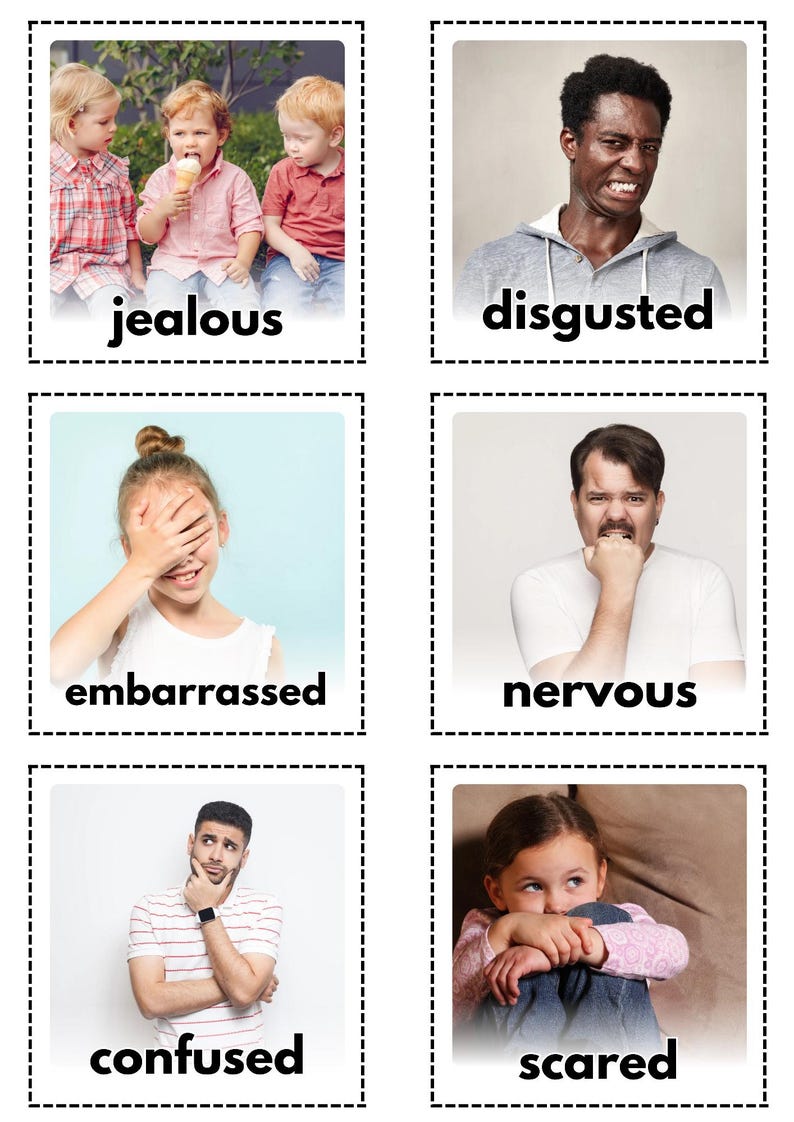 24 Montessori Emotion Flashcards for Toddlers |printable Feelings Cards ...