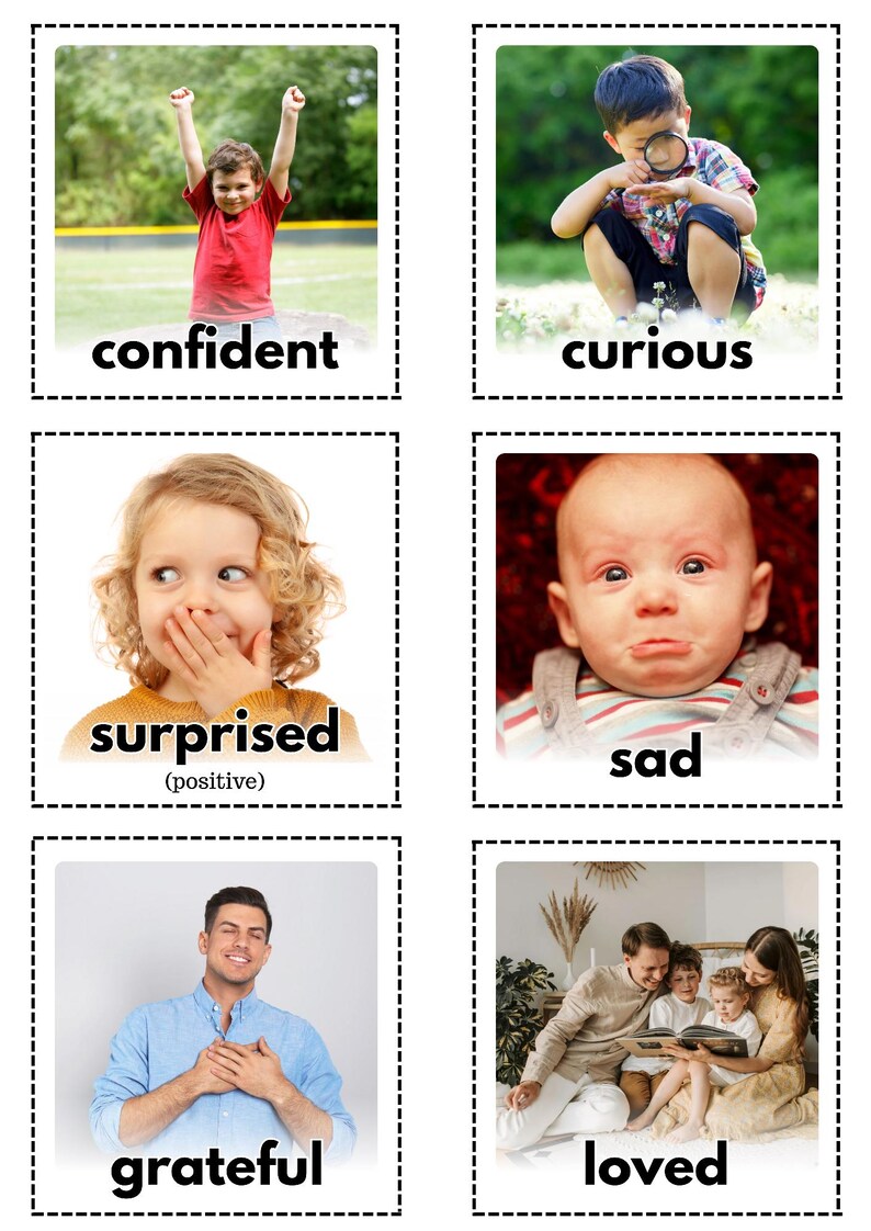 24 Montessori Emotion Flashcards for Toddlers |printable Feelings Cards ...