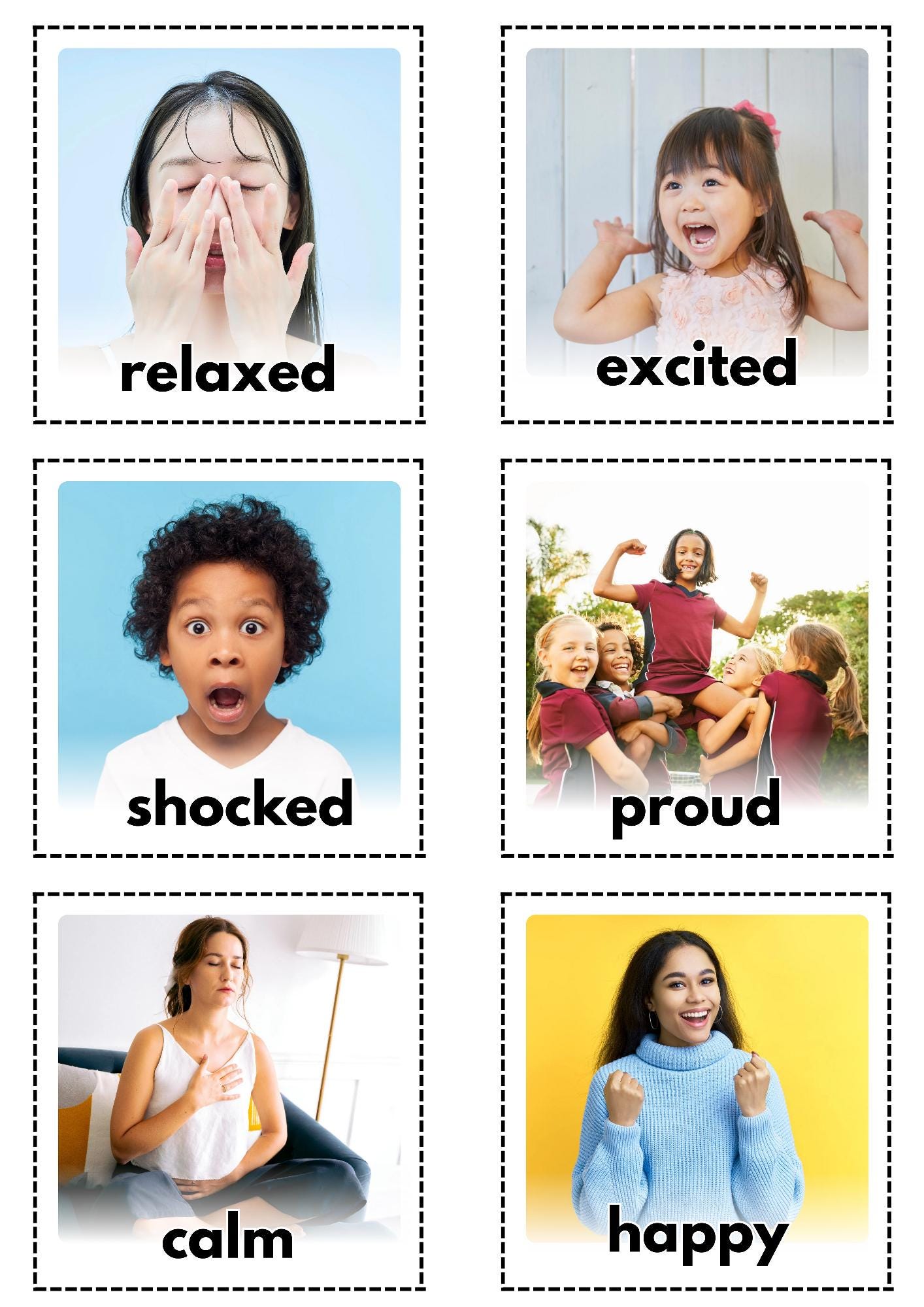 24 Montessori Emotion Flashcards for Toddlers |printable Feelings Cards ...