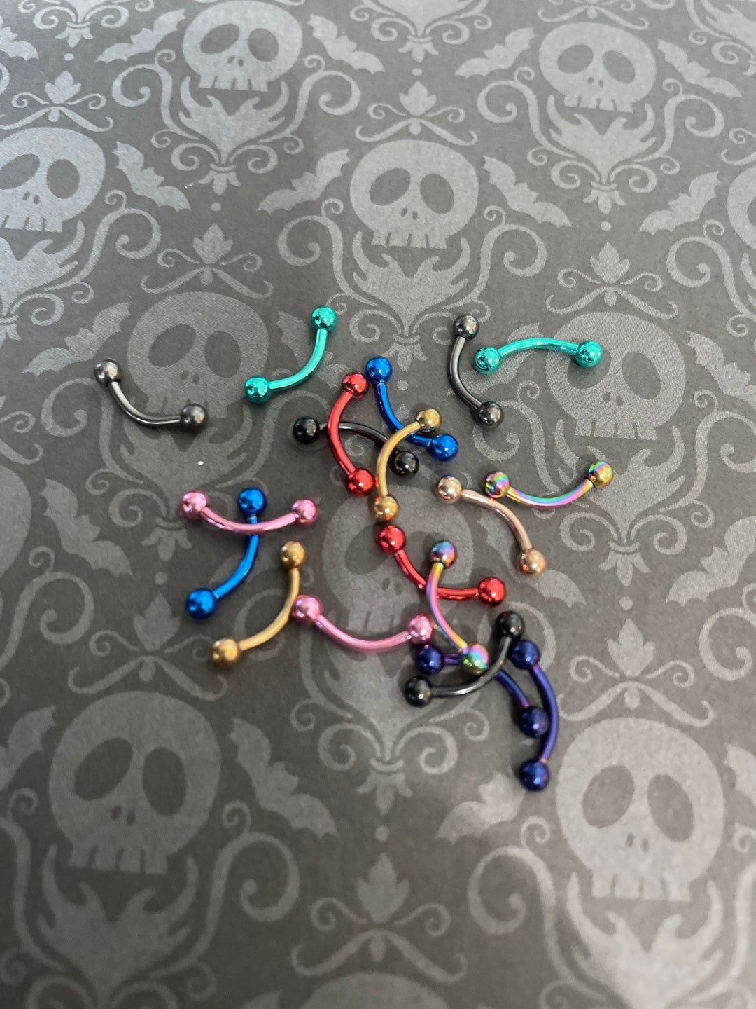 Curved Barbell Eyebrow Ear 16G Surgical Steel Ion Plated pack of 2 - Etsy